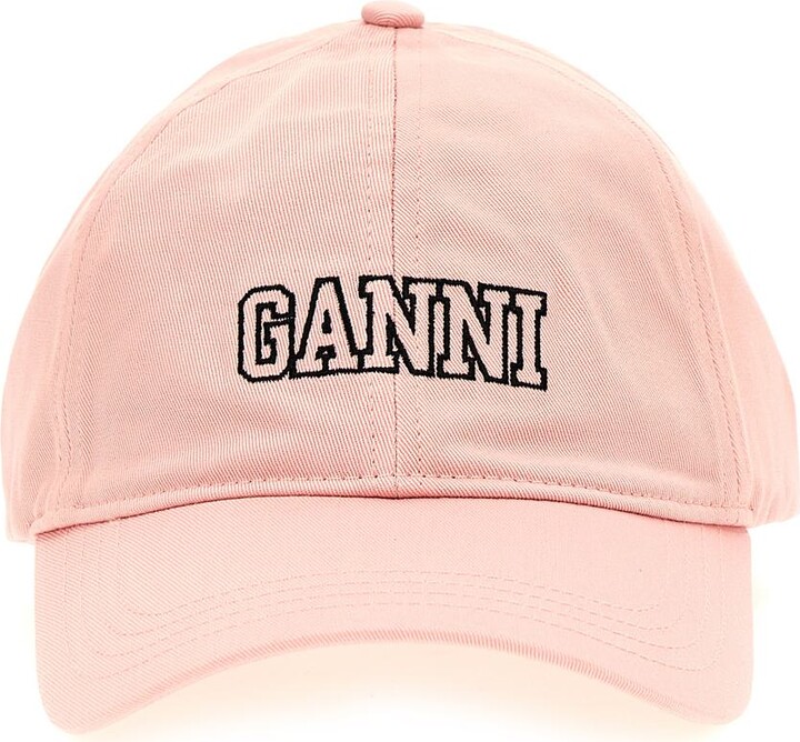 Ganni Logo Embroidery Cap - ShopStyle Hats