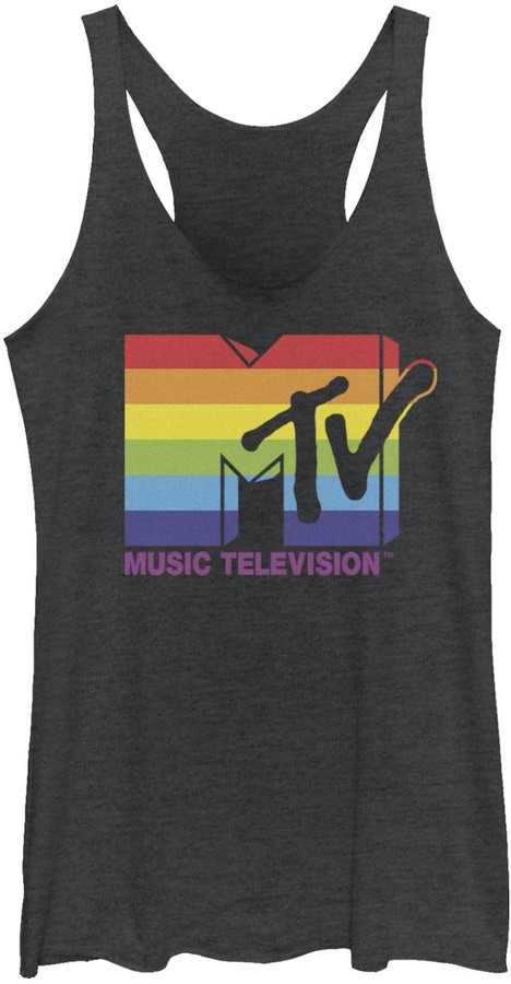 Licensed Character Juniors' MTV Rainbow Pride Logo Graphic Tank ...