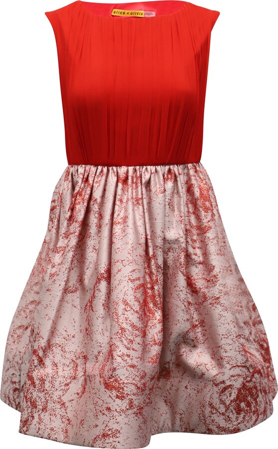 Alice + Olivia Kirie Cocktail Dress in Red Silk - ShopStyle