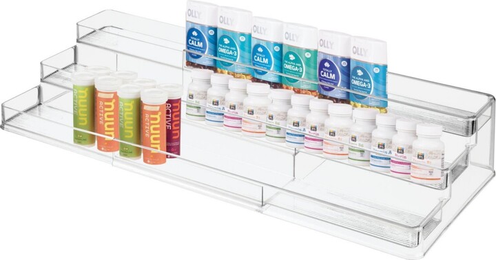 mDesign Large Expandable Vitamin Rack, Bathroom Storage Organizer ...