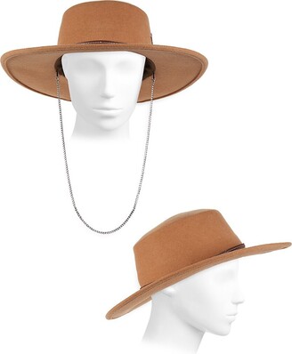 Sensi Leather-Trimmed Wool Cordovan Hat - ShopStyle