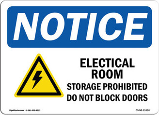 SignMission Electrical Room Storage Prohibited Sign with Symbol ...