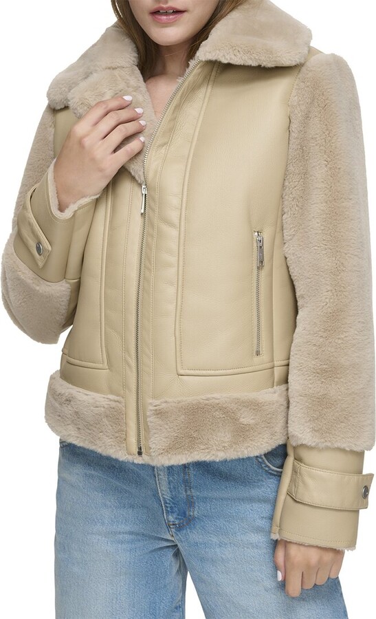 Andrew Marc Vellica Pebbled Shearling Coat - ShopStyle