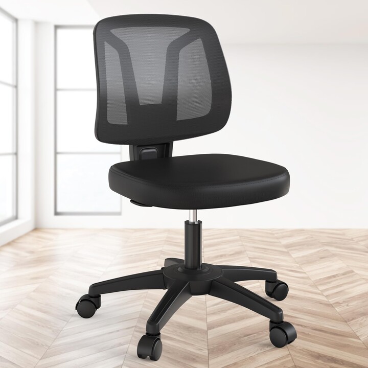 KIZECK Swivel No Arms Small Home Desk Chair Without Arms for Computer ...
