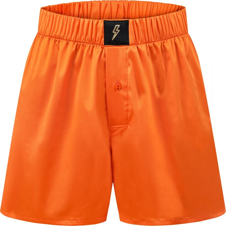 Ekcentrik Yellow / Orange Satin Boxer Shorts Wild Sunrise Orange ...