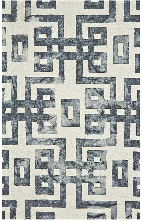 Verlaine Marengo Tufted Greek Key Wool Rug - ShopStyle