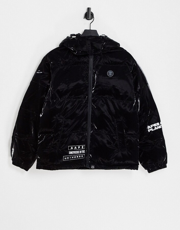 AAPE BY A BATHING APE® AAPE By A Bathing Ape taped puffer jacket with ...