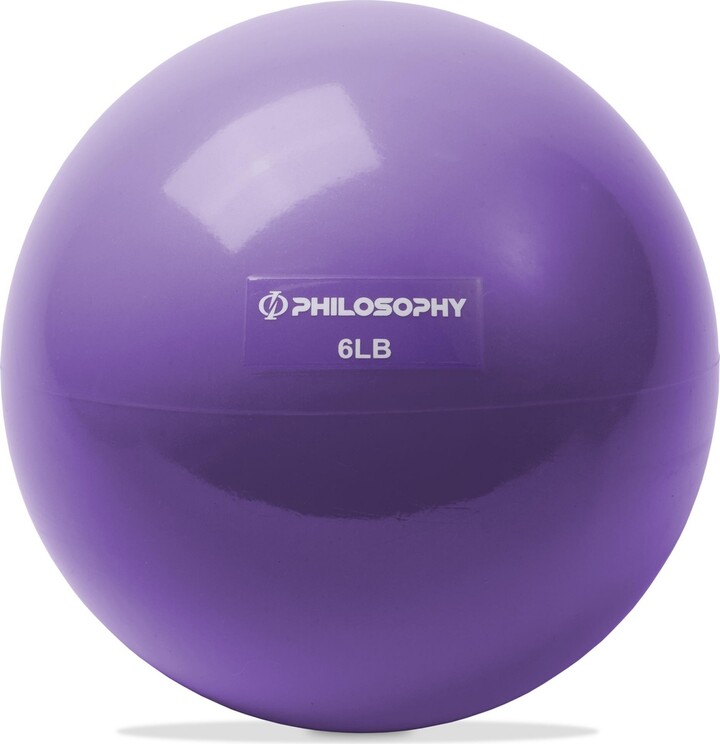 Philosophy Gym Toning Ball, 6 Lb, Purple - Soft Weighted Mini Medicine ...