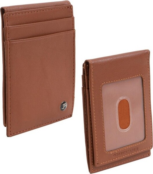 Jack Abrahams - Jack Abrahams Goat Nappa Leather Bi-Fold Card Case Wallet Cognac - Cognac ...