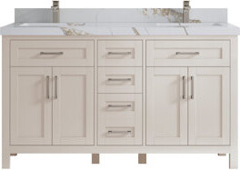 Willow Collections Cambridge 60 In. W X 22 In. D Double Sink Bathroom ...