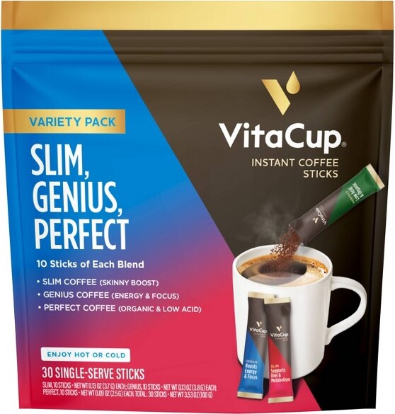 VitaCup Variety Pack (Slim, Genius, & Perfect) Instant Coffee Packets ...