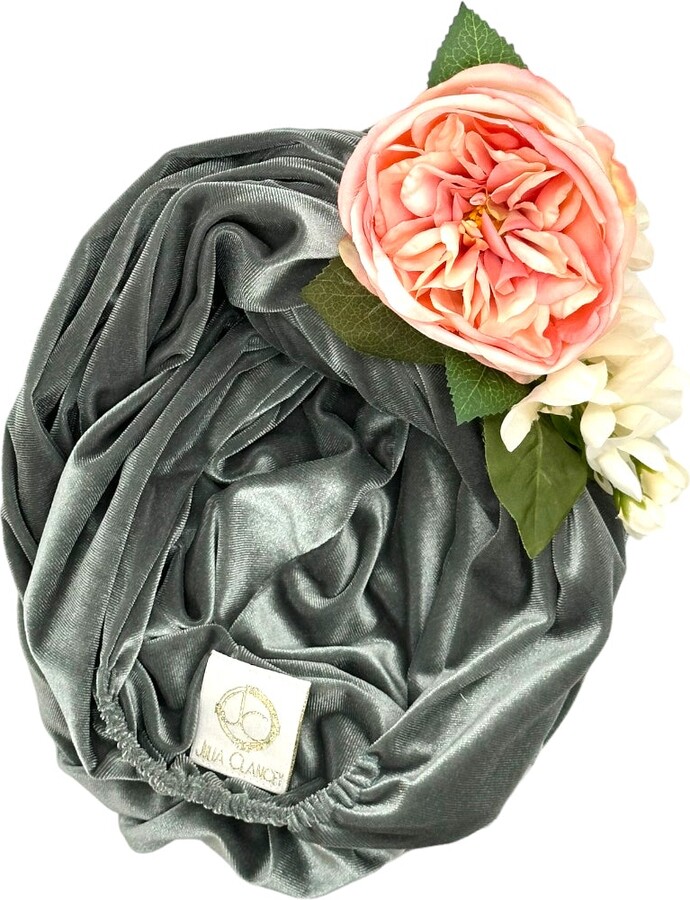 Julia Clancey Women's Grey Bloom Velour Sage Turban - ShopStyle Hats