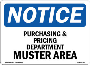 SignMission Purchasing and Pricing Department Muster Area Sign ...