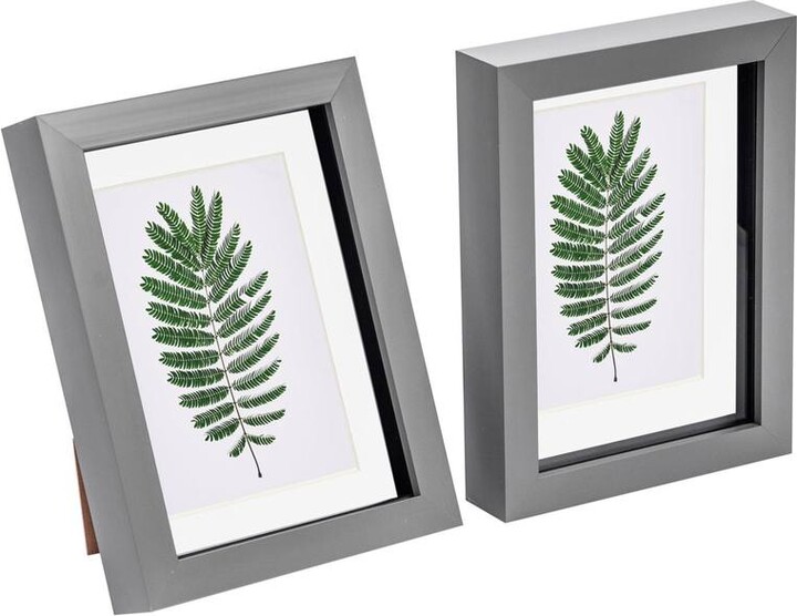 Nicola Spring 3D Box Photo Frames - 5 x 7" with 4 x 6" Mount - Grey ...