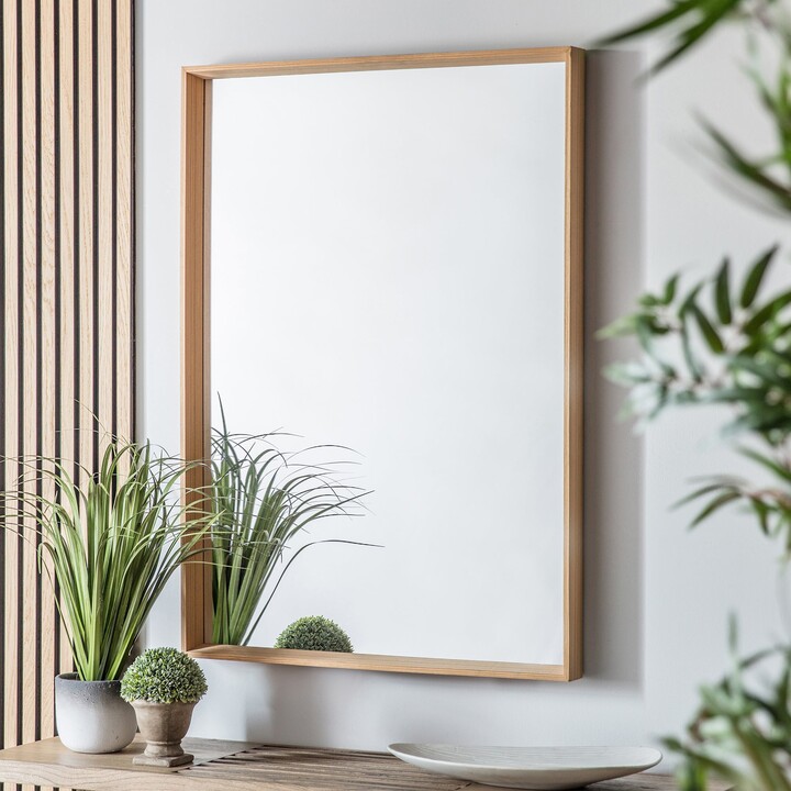 Cedar & Sage Petra Wall Mirror, 74x105cm Light Wood - ShopStyle