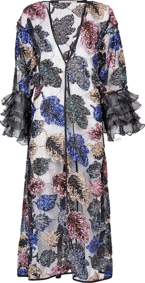 Harlow Loves Daisy - Emmanuelle - Black Sequin Mesh Robe, Splashed With ...