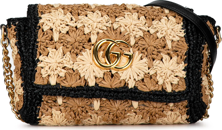 Gucci Small Raffia GG Marmont Crossbody Bag - ShopStyle