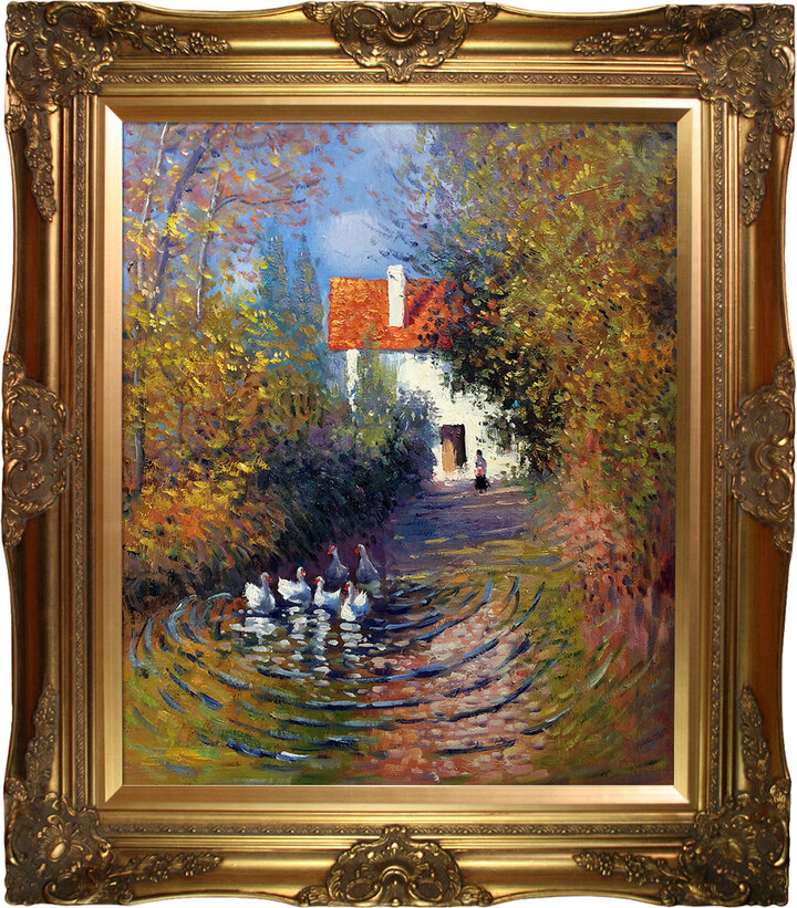 Overstock Art Geese In The Creek By Claude Monet Oil Reproduction ...