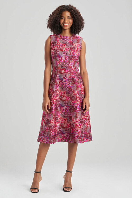 Natori Mosaic Jacquard Fit & Flare Dress - ShopStyle