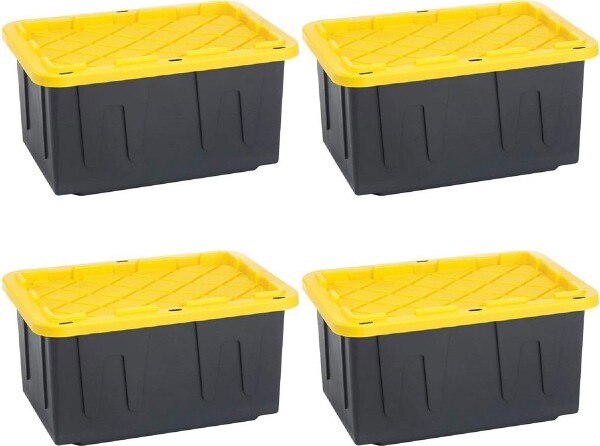 Homz Durabilt 27 Gallon Stackable Home Storage Container Bins Heavy ...