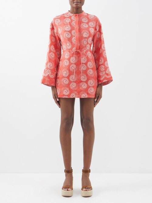 STAUD Karlee Printed Linen Mini Skirt Dress - ShopStyle