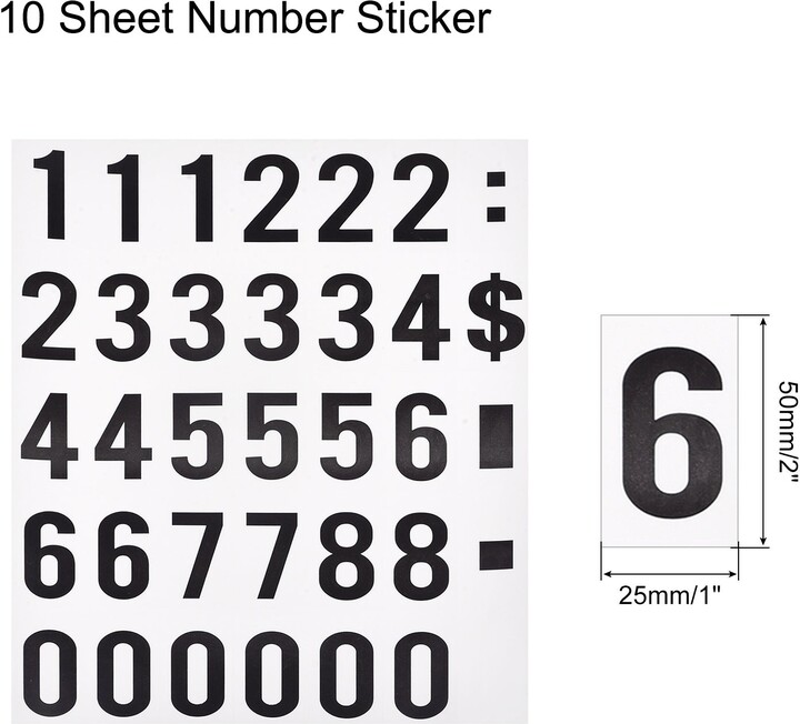 Unique Bargains 0 to 8 Number Stickers Number Character Label Self Adhesive Sticker - ShopStyle ...