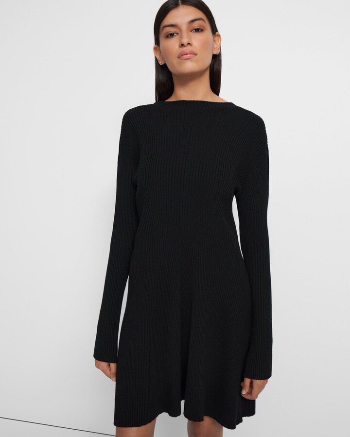 Theory Moving Rib Dress in Empire Wool - ShopStyle