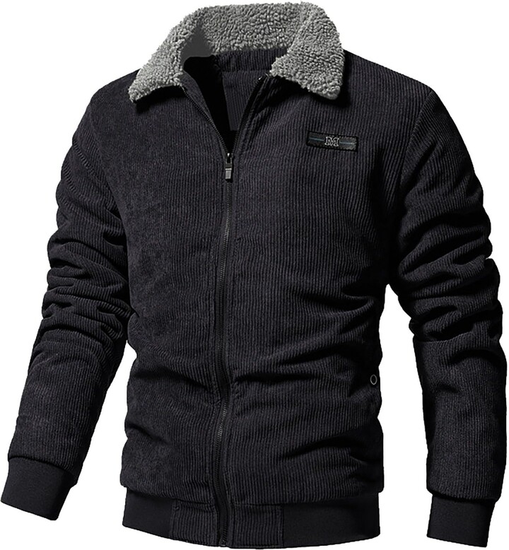 Generic Men's Grey Corduroy Sherpa Jacket - ShopStyle