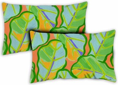 Toland Home Garden Tropical Leaves 12 X 19 Inch Outdoor Pillow Case ...