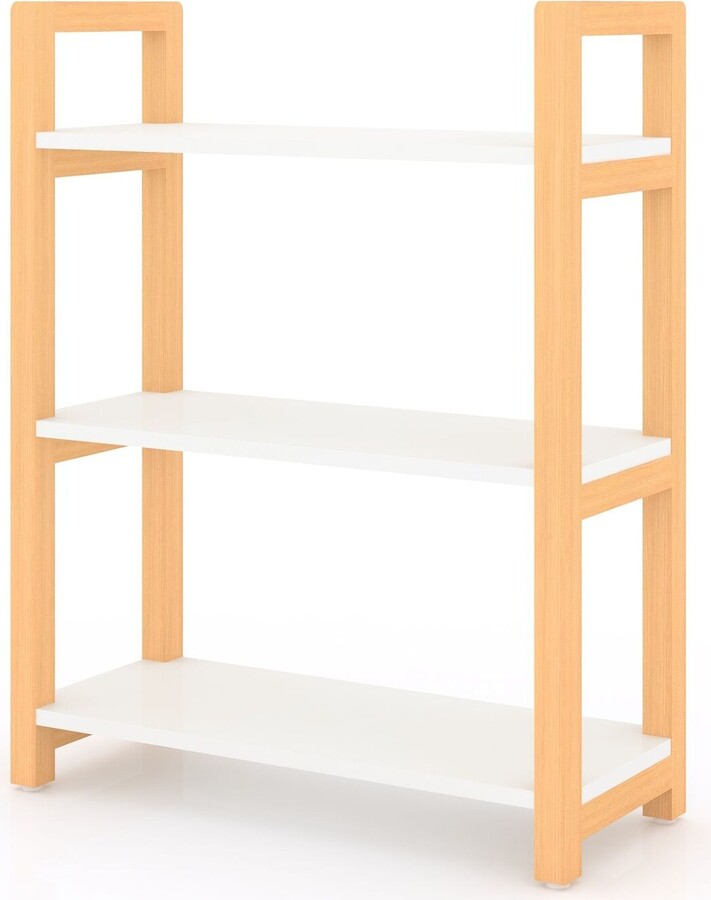 Sttoraboks 3-tiers Bookcase, White Solid Wood Bookshelf, Book Storage ...