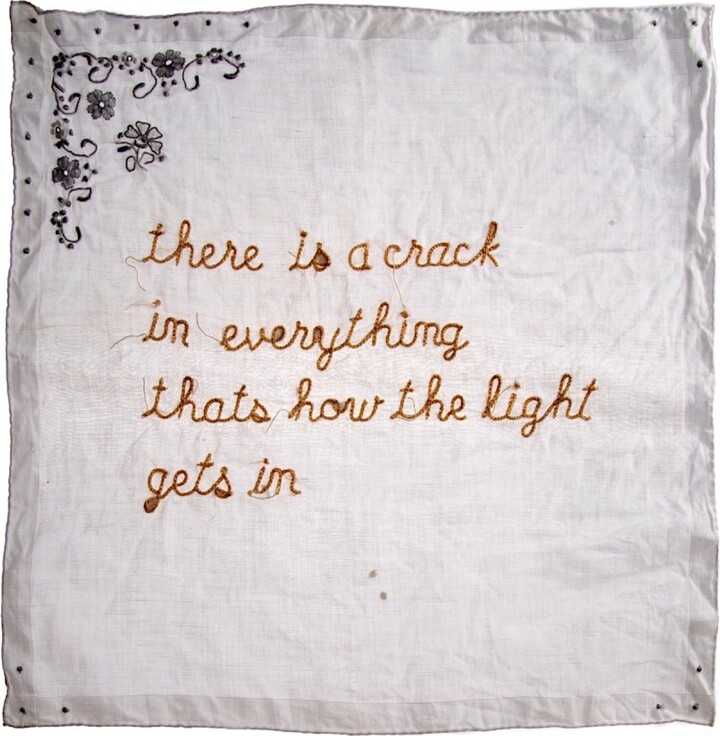 Cartography White Anthem - Vintage Linen Textile - ShopStyle Decor