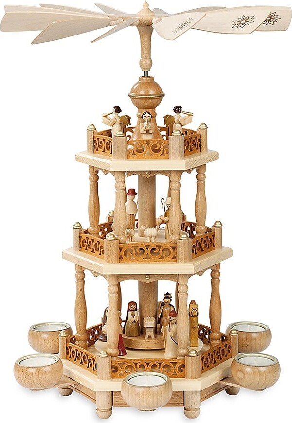 Alexander Taron Richard Glaesser 3-Tier Nativity Wood Pyramid Statue ...