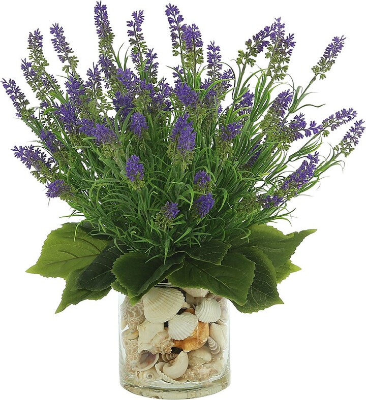 Creative Displays Lavender Floral In A Seashell Filled Vase - ShopStyle ...