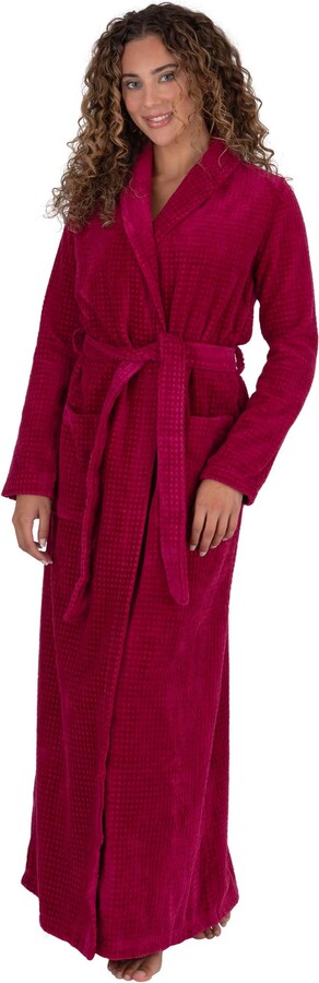Be Relax Bathrobe for Women - Full Length Terry Cotton Robe with Shawl Collar and Hood - ShopStyle