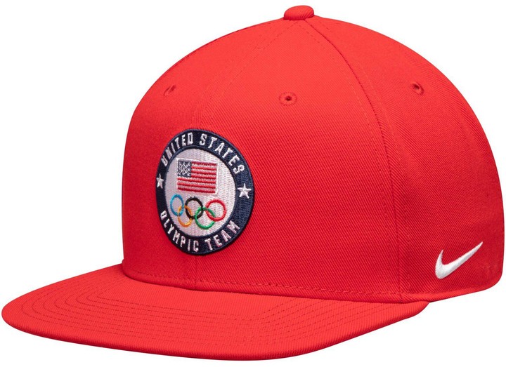 Nike Men's Red Team USA Flag and Rings Circle Logo Pro Performance ...