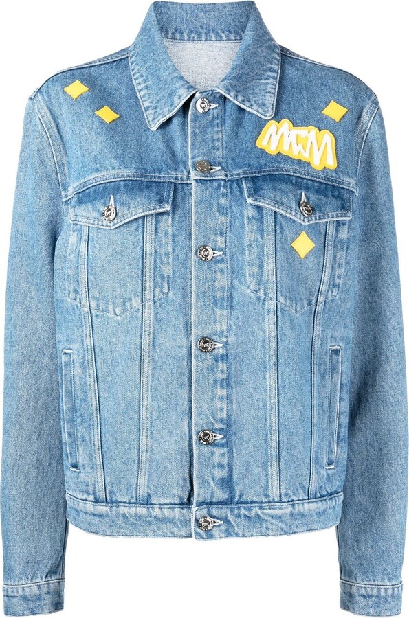MCM Logo-Patch Denim Jacket - ShopStyle