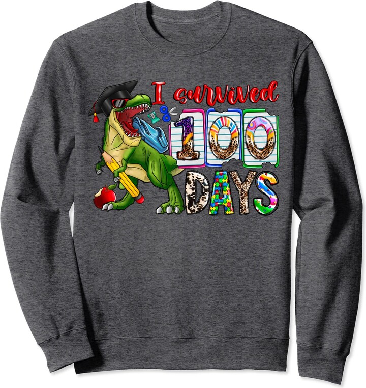 100th Day of School 2024 Autism Celebration Tee I Survived 100 Days Of ...