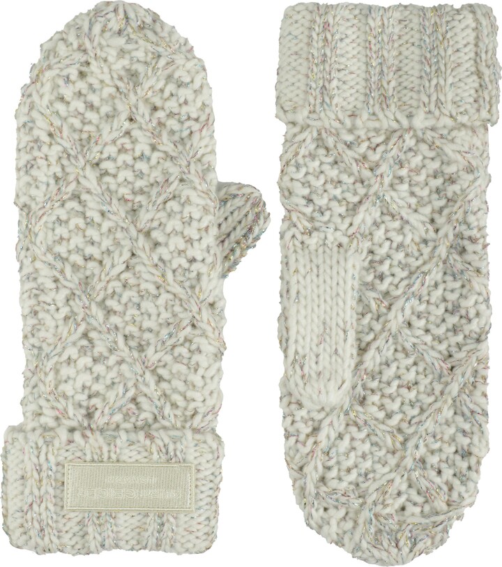 Kurt Geiger Metallic Cable Stitch Mittens - ShopStyle Gloves
