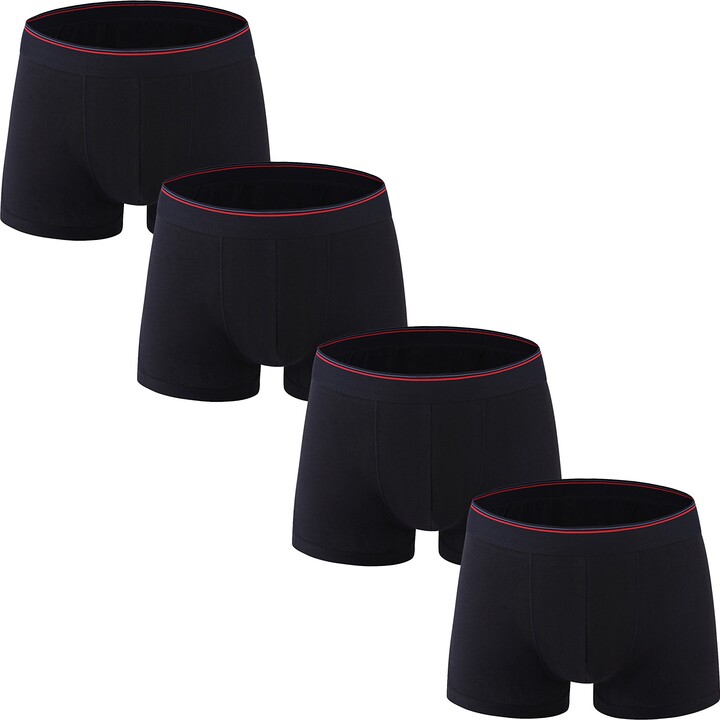 Nuofengkudu Men's 4 Pack Boxer Briefs Trunk Large Plus Size Underwear Underpants with Pouch ...