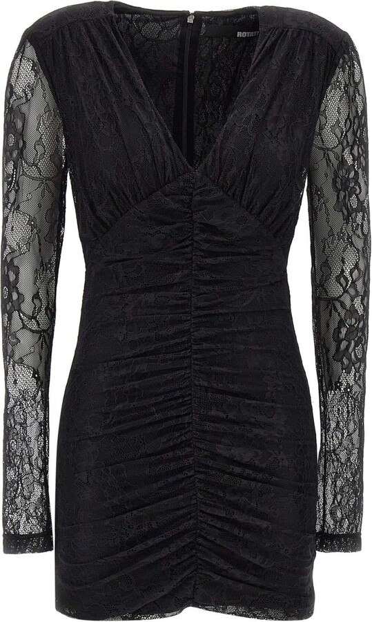 Rotate by Birger Christensen mesh Lace Ruched Mini Dress - ShopStyle