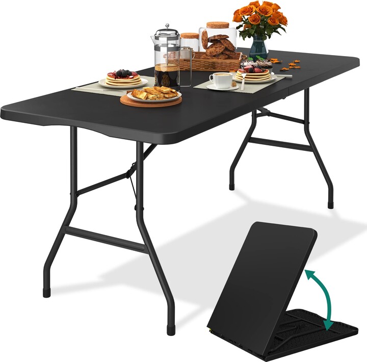 YITAHOME Folding Tables Heavy Duty Folding Table 6ft with Carrying ...