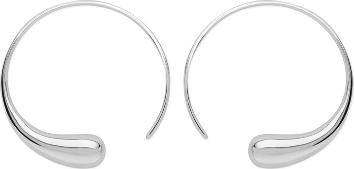 Lucy Quartermaine Women's Silver Large Luna Hoop Earrings - ShopStyle