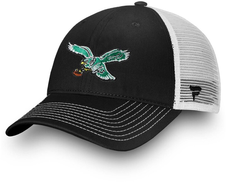 Fanatics Men's Black, White Philadelphia Eagles Fundamental Vintage-Inspired Trucker Snapback ...