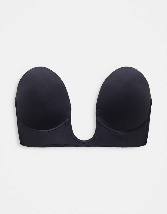 ASOS DESIGN backless strapless plunge bra with stick on wing in black ...