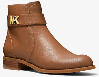 Michael Kors Jilly Faux Pebbled Leather Ankle Boot - ShopStyle