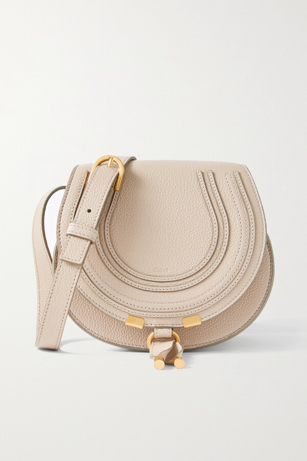 Chloé Marcie Mini Textured-leather Shoulder Bag - Neutrals - ShopStyle