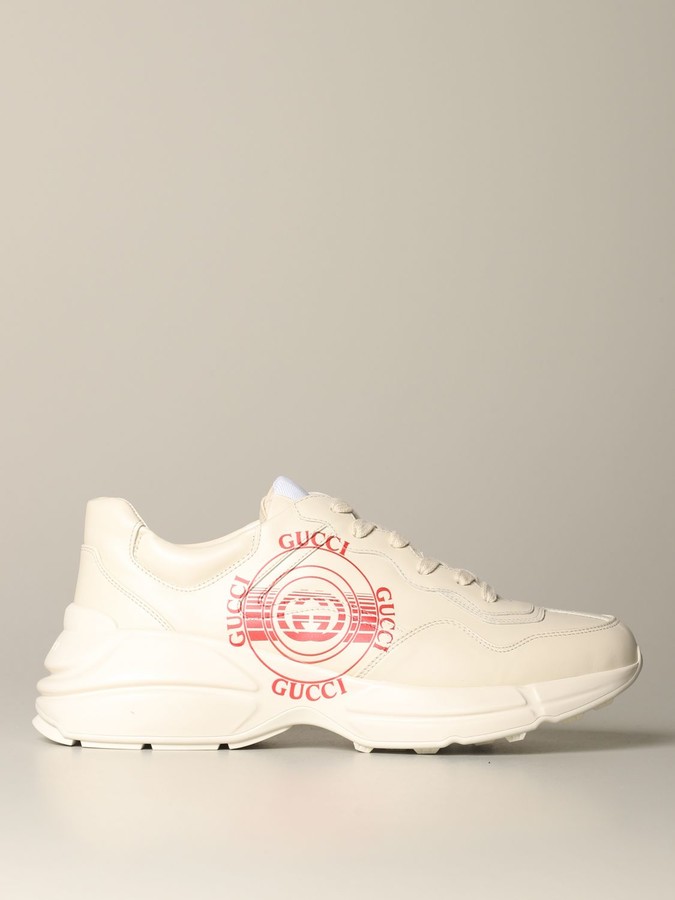 Gucci Rhyton Sneakers With Leather Logo Stamp - ShopStyle