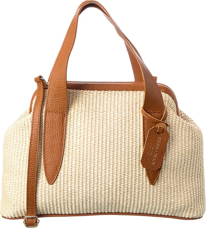 Persaman New York Raffia & Leather Tote - ShopStyle Shoulder Bags