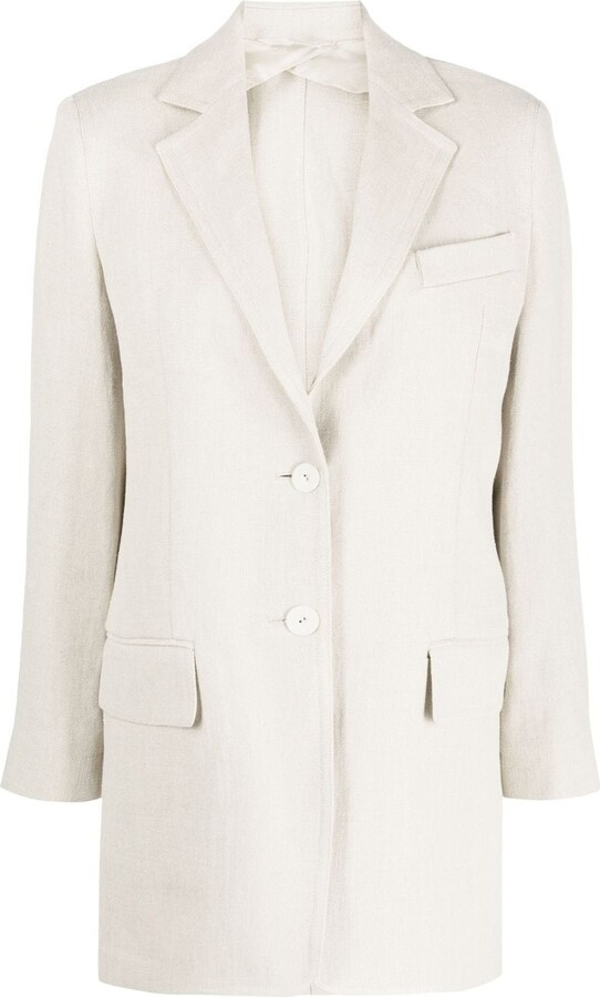 Max Mara Oversized Linen Blazer Jacket - ShopStyle