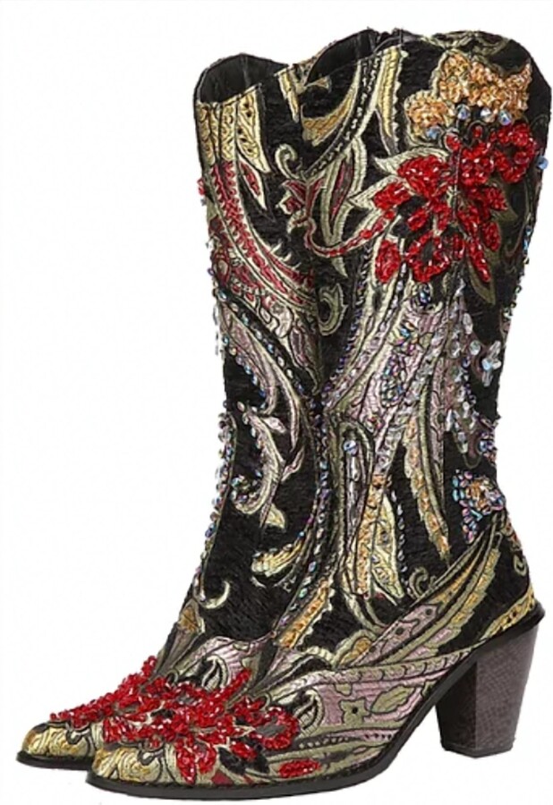 Helen's Heart Crystal Embellished Boot In Black - ShopStyle